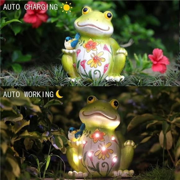 Accents | Outdoor Frog Sculptures Solar Garden Outdoor Statues Frog ...